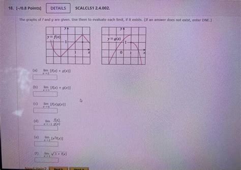 Solved The Graphs Of F And G Are Given Use Them To Evaluate