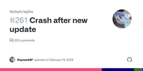 Crash After New Update · Issue 261 · Norbytebg3se · Github
