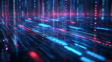 An Image Representing A Digital Binary Code Matrix A 3d Rendering Of A Scientific Technology