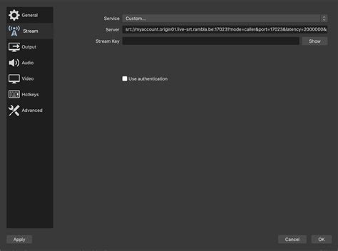 OBS Studio Configuration For An SRT Broadcast Single Language Clevercast Docs