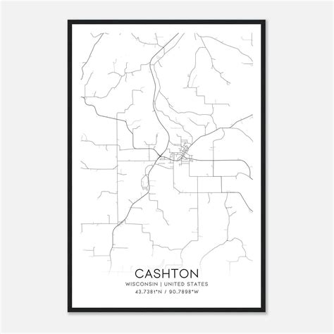 Cashton Wisconsin Map Poster Modern Home Decor Wall Art Print Custom
