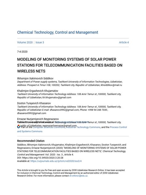 Modeling Of Monitoring Systems Of Solar Pdf Sensor Solar Panel