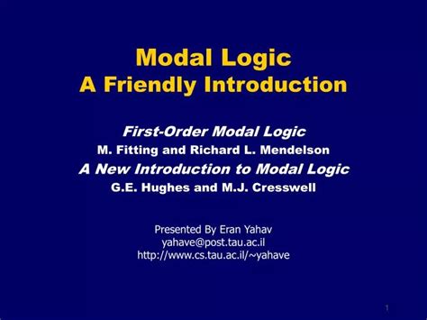 PPT Modal Logic A Friendly Introduction PowerPoint Presentation Free Download ID