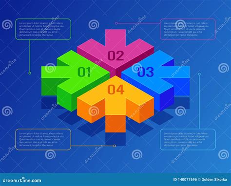 Isometric Arrows With Flowchart Workflow Or Process Infographics Next Steps Arrows For