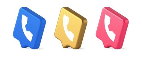 Premium Vector Phone Call Contact Voice Communication Button Web Application Design 3d