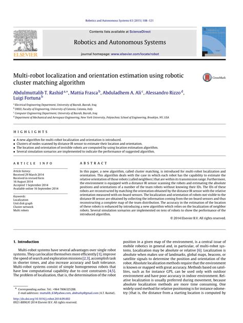 pdf multi robot localization and orientation estimation using robotic