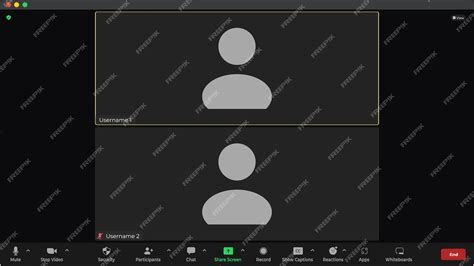 템플릿 화상 회의 사용자 인터페이스 소셜 커뮤니케이션용 애플리케이션 프리미엄 벡터