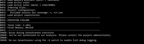 sonarqube you re not authorized to run analysis please contact the