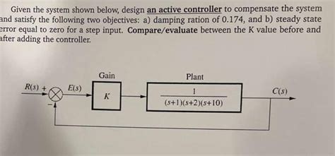 Solved Given The System Shown Below Design An Active Chegg