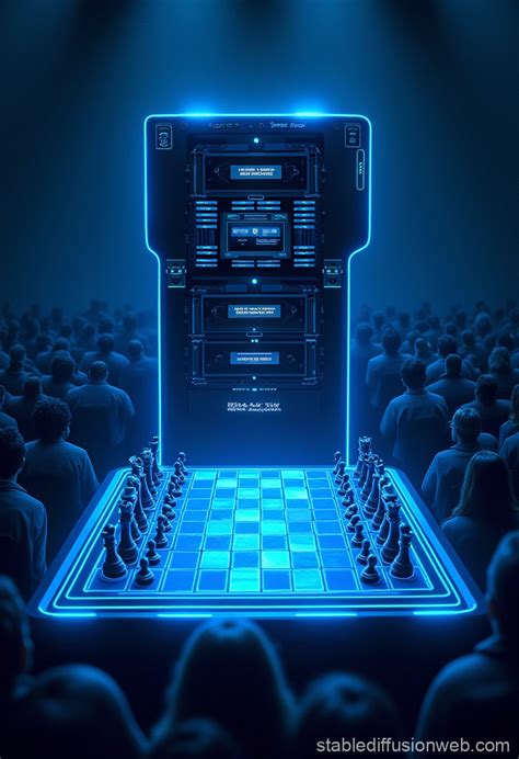 Showing Deep Blue Calculating Millions Of Moves Per Second The Color Scheme Is A Sleek