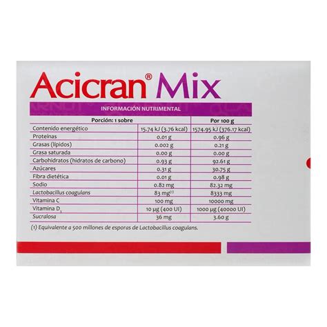 Acicran Mix Suplemento Alimenticio Caja C30 Sobres De 1 Gr Cu Farmatodo En Linea