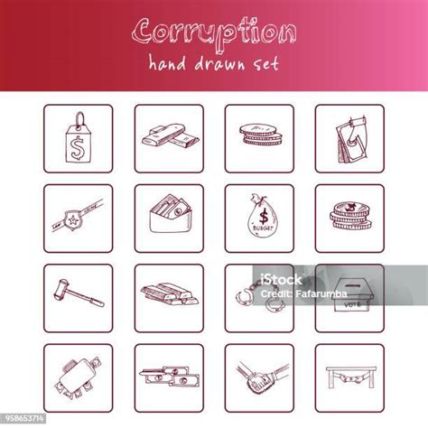부패 손으로 그려진된 낙서 세트 스케치입니다 디자인 및 패키지 제품에 대 한 벡터 일러스트입니다 기호 컬렉션입니다 흰색 바탕에 절연된 요소 가방에 대한 스톡 벡터 아트 및
