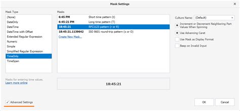 Mask Type TimeOnly WinForms Controls DevExpress Documentation