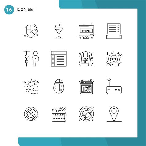 16 Universal Outlines Set For Web And Mobile Applications Business Payment Computer Sheet Cash