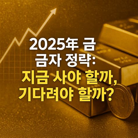 2025년 금 투자 전략 지금 사야 할까 기다려야 할까 Kion Info