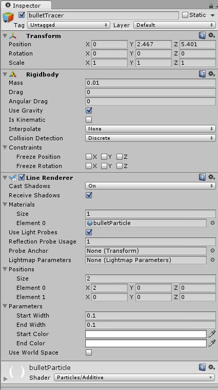 bullet tracer line renderer effect unity engine unity discussions