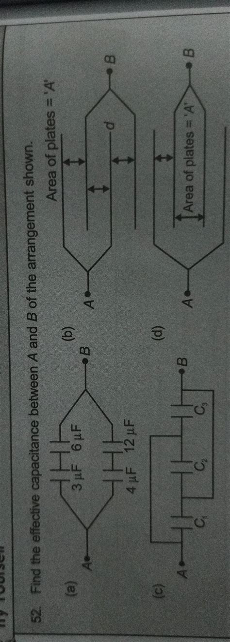 52 Find The Effective Capacitance Between A And B Of The Arrangement Sho