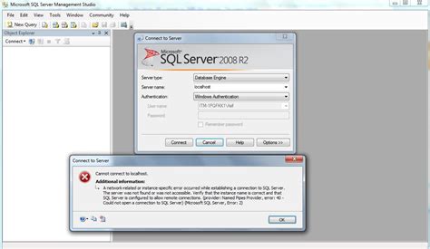 Sql Server Management Studio Network Related Or Instance Specific