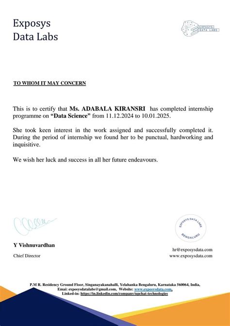 I Am Happy To Have Completed My Internship And Earned This Certificate