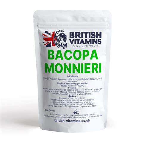 Bacopa Monnieri Capsule Extract High Strength Memory 50 Bacosides No