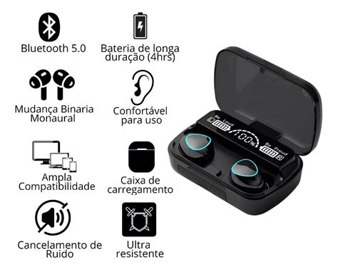 Fone De Ouvido Bluetooth TWS Com POWER BANK Gimmeshop