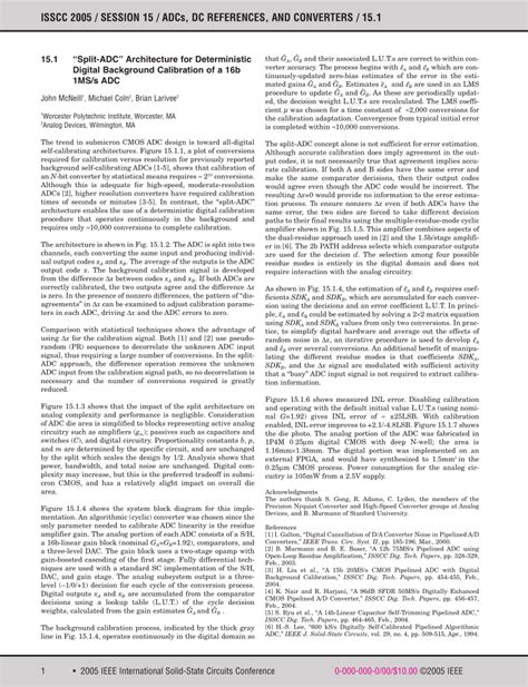 pdf split adc architecture for deterministic digital background