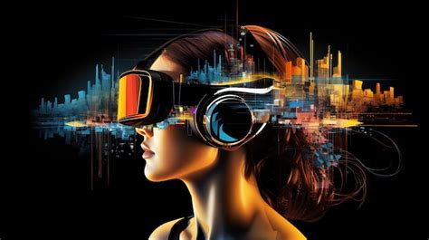 Premium Ai Image Woman Wearing A Vr Headset Futuristic Virtual World