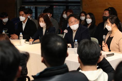 국민의힘 윤석열 대선 후보가 지난 29일 오후 대전 유 오마이포토