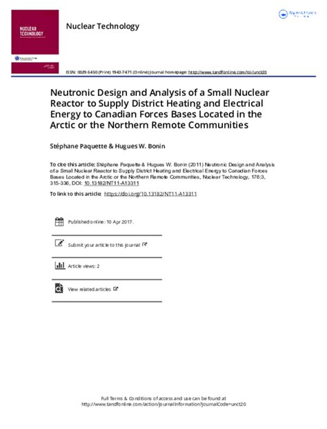 Pdf Neutronic Design And Analysis Of A Small Nuclear Reactor To Supply District Heating And