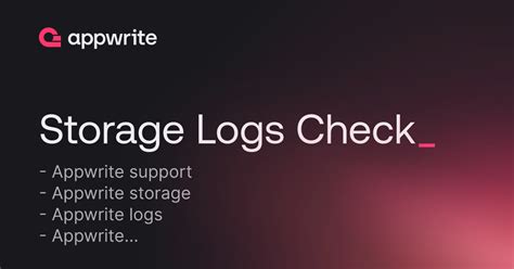 Storage Logs Check Threads Appwrite