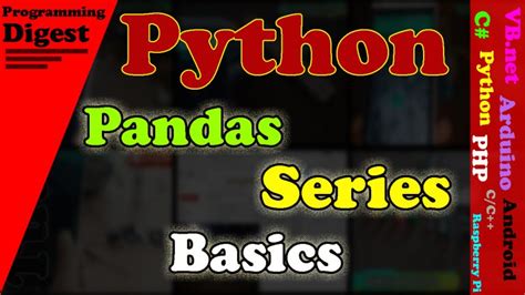 python pandas series basics programming digest