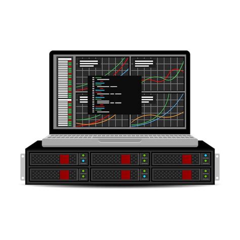 Premium Vector Server Unit And Laptop