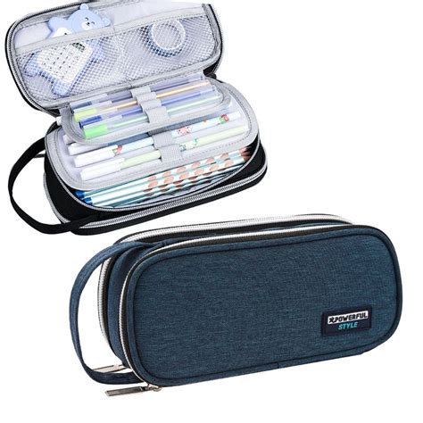 대용량 연필 케이스 소녀 소년 형형색색 연필 파우치 휴대용 펜 가방 보관 학생 학교 큰 문구 상자 용품 Aliexpress