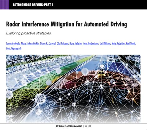 Ieee Signal Processing Magazine July 2020radar Interference Mitigation For Automated Driving