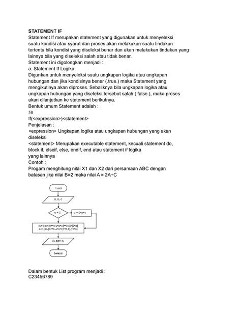 Statement IF Catatan STATEMENT IF Statement If Merupakan Statement Yang Digunakan Untuk