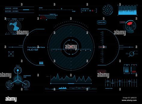 Flat Hud For Concept Design Lcd Tv Monitor Isolated Vector