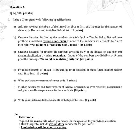 Solved Question 1 Q1 100 Points 1 Write A C Program