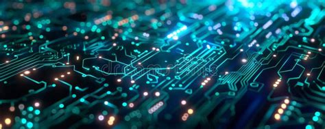 Intricate Circuit Board With Glowing Nodes And Pathways Against A Dark Background Representing