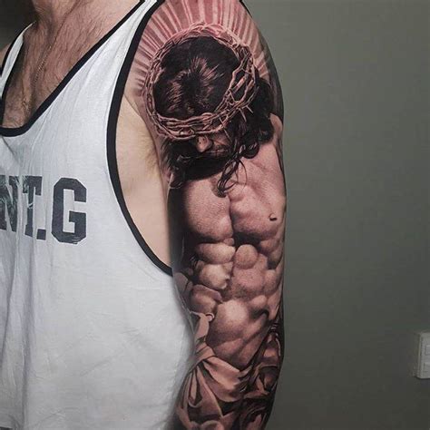 Jesus Sleeve Tattoo