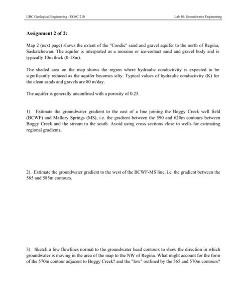 Solved Ubc Geological Engineering Eosc 210 Lab 10