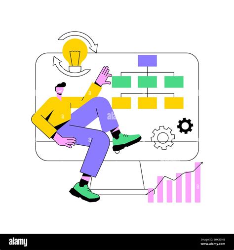 Workflow Process Abstract Concept Vector Illustration Design And Automation Boost Office