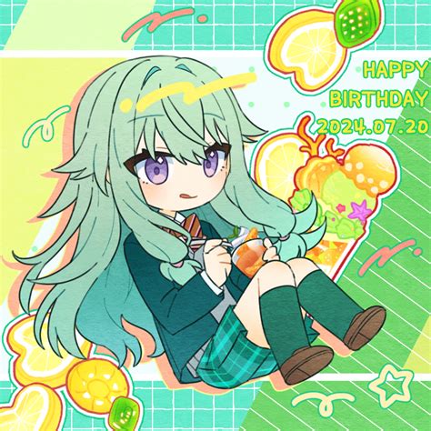 Canvas Pastel Kusanagi Nene Project Sekai Commentary Request 1girl Q Brown Shoes Chibi