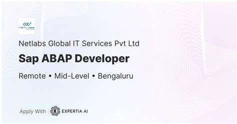 Sap Abap Developer Job Bengaluru Mid Level