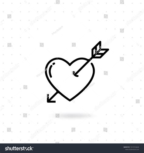 Heart Arrow Icon Valentines Day Vector Stock Vector Royalty Free