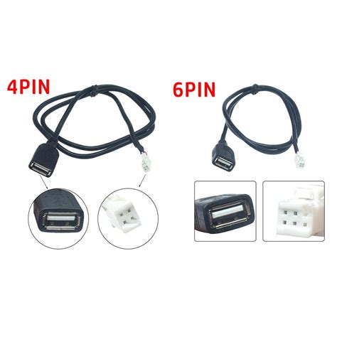 4pin And 6pin Connector Usb Extension Cable Adapter For Android Car Radio Stereo