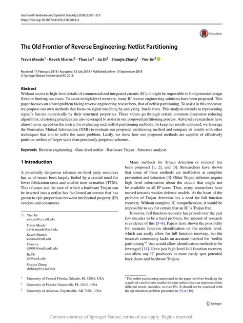 The Old Frontier Of Reverse Engineering Netlist Partitioning Request Pdf
