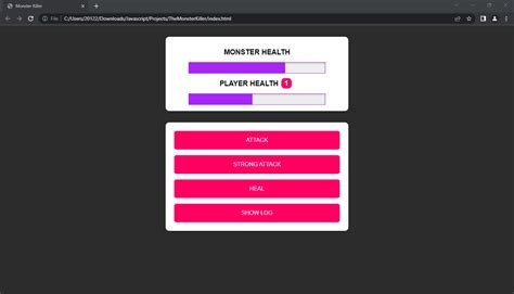 github pricelesscodes themonsterkiller player vs monster attacking game using javascript