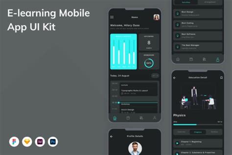 E Learning Mobile App UI Kit Graphic By Betush Creative Fabrica