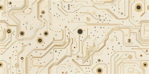 Abstract Golden Circuit Board Texture Premium Ai Generated Image