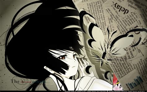 Jigoku Shoujo 바탕 화면삽화단색화그래픽 디자인소설 속의 인물검정색과 흰색 746889